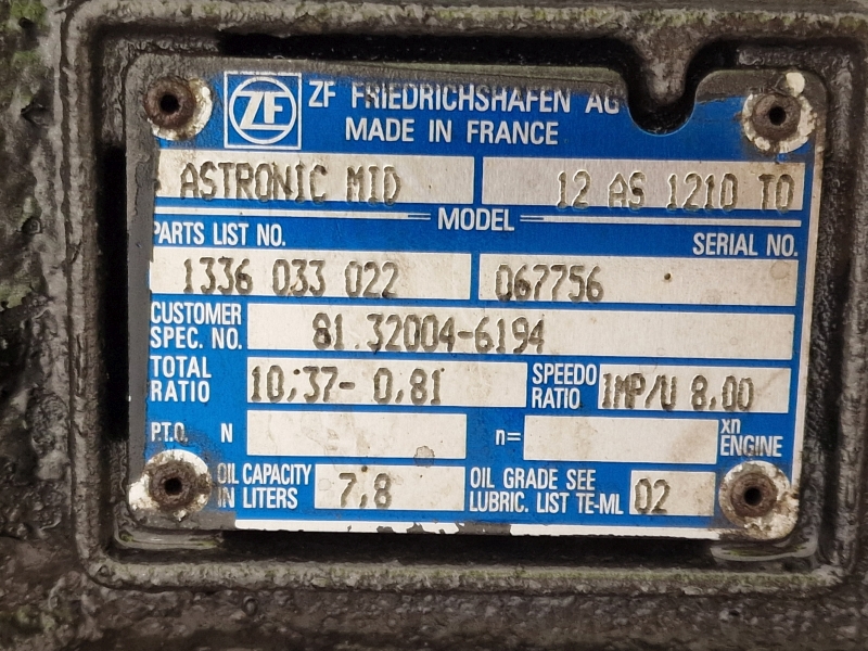 ZF Astronic Mid 12AS1210TO Gearbox - F&J Exports Limited