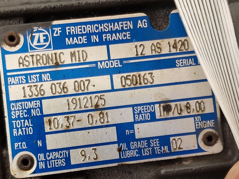 ZF Astronic 12AS1420TO Gearbox - F&J Exports Limited